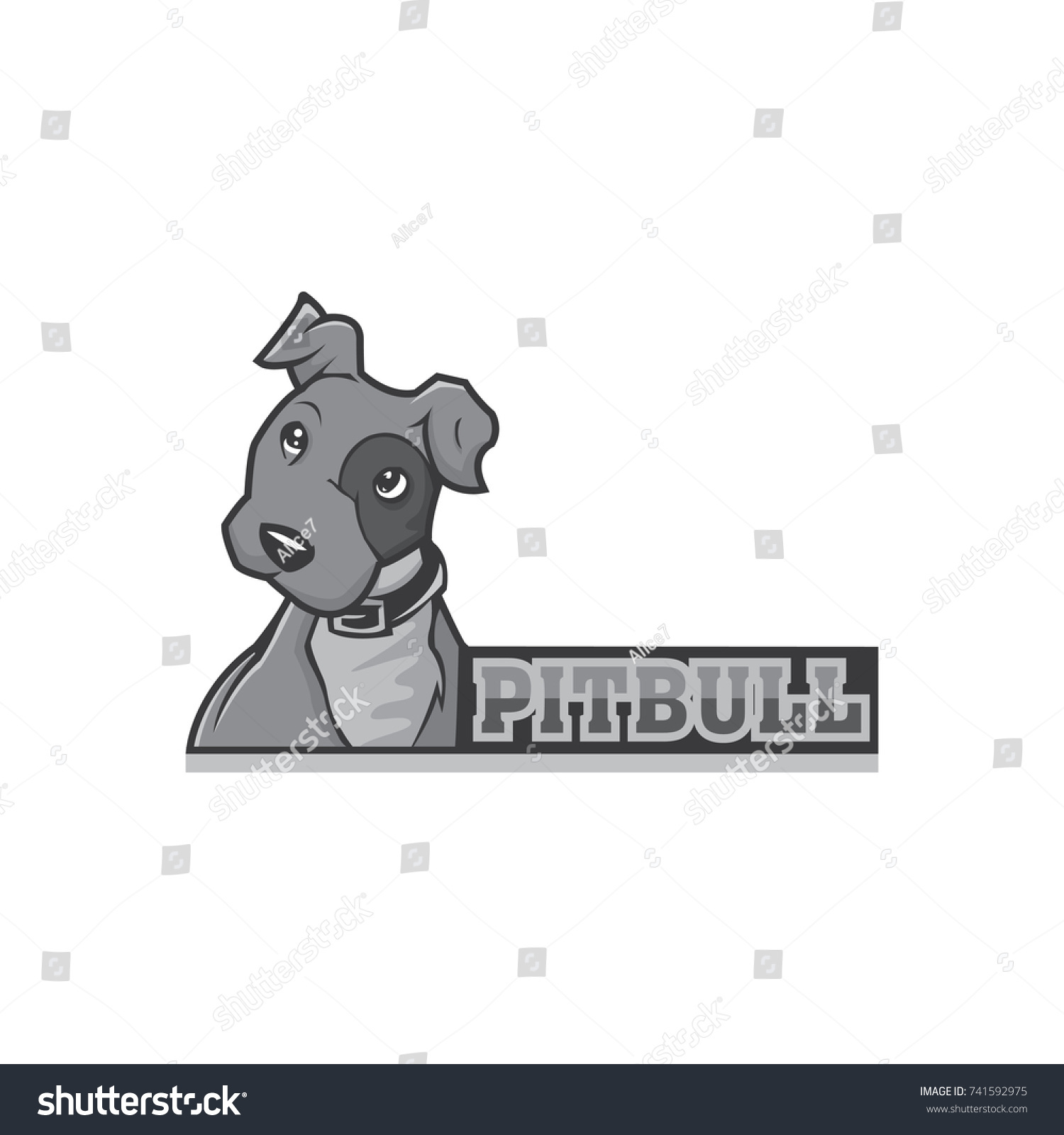 Dog Pit Bull Logo Vector Stock Vector (Royalty Free) 741592975 ...