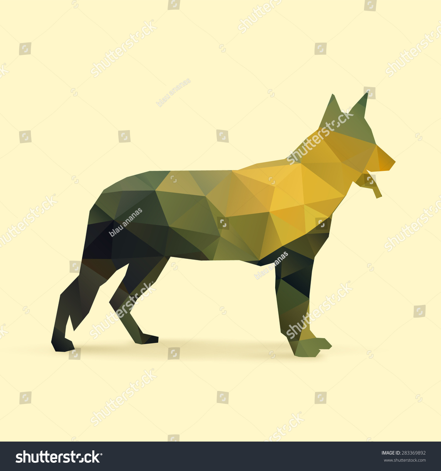 Dog Polygon Silhouette Vector Illustration Stock Vector (Royalty Free ...