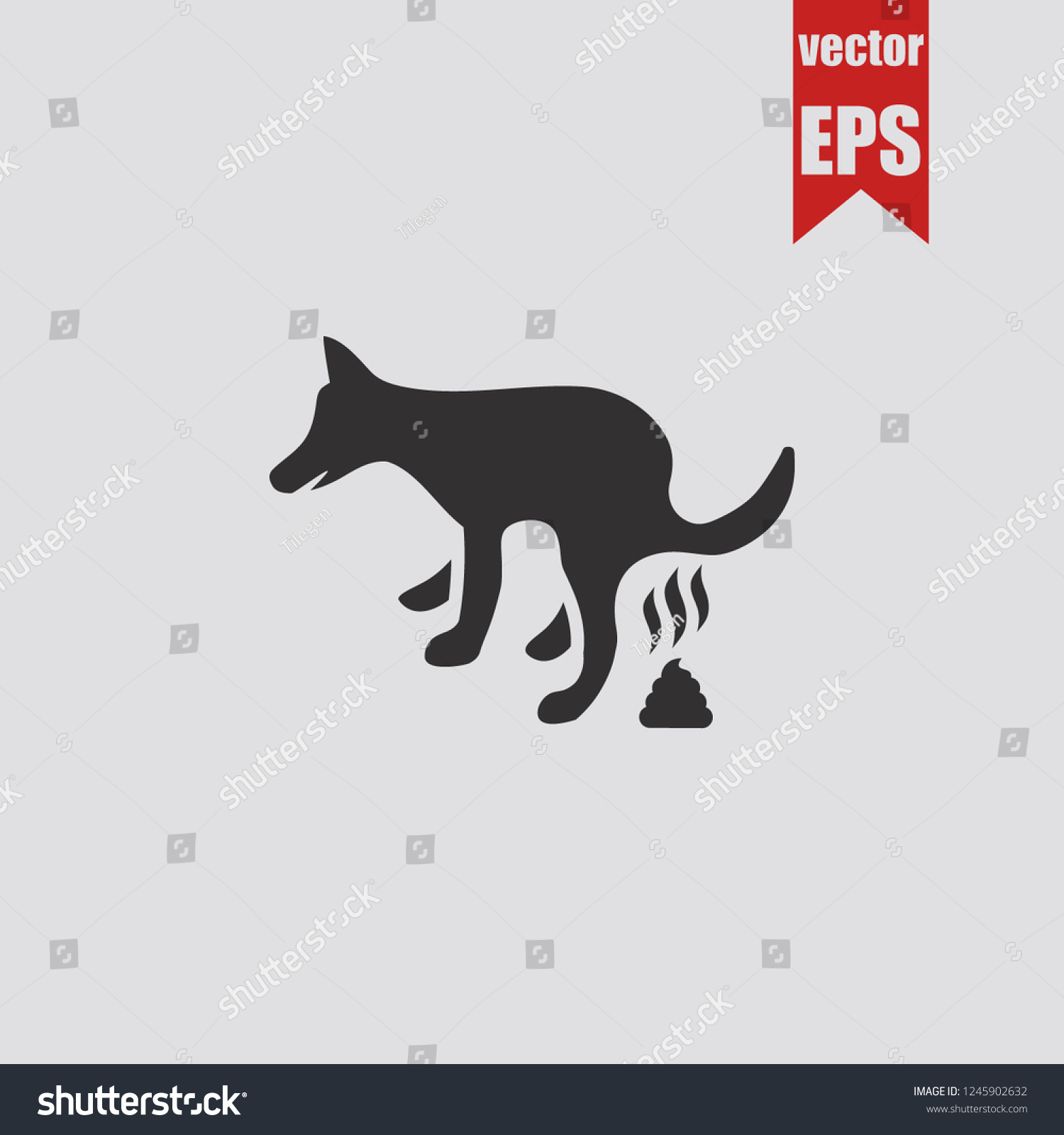 Dog Poops Iconvector Illustration Stock Vector (Royalty Free) 1245902632