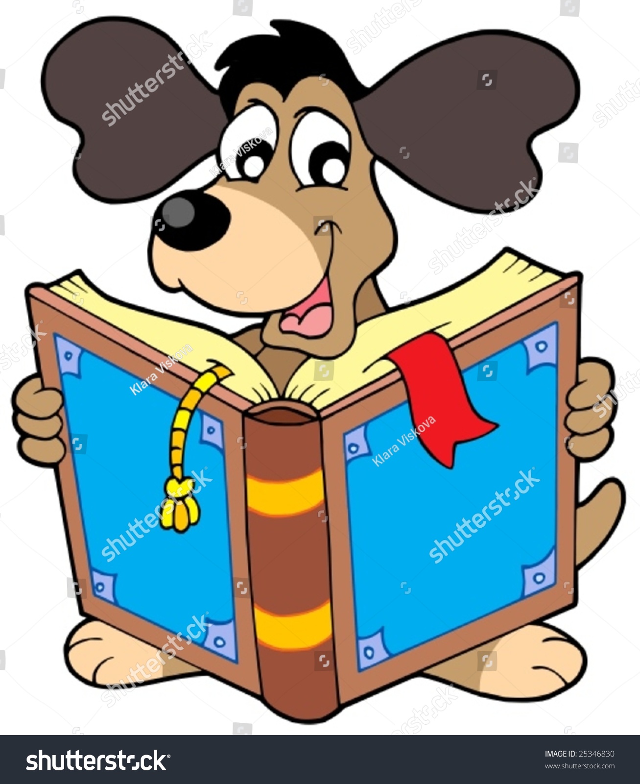 Dog Reading Book Vector Illustration Stock Vector (Royalty Free) 25346830