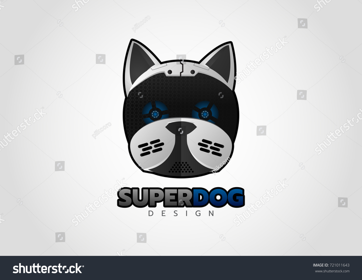 Dog Robot Logo Design Vector Illustration: vector de stock (libre de ...