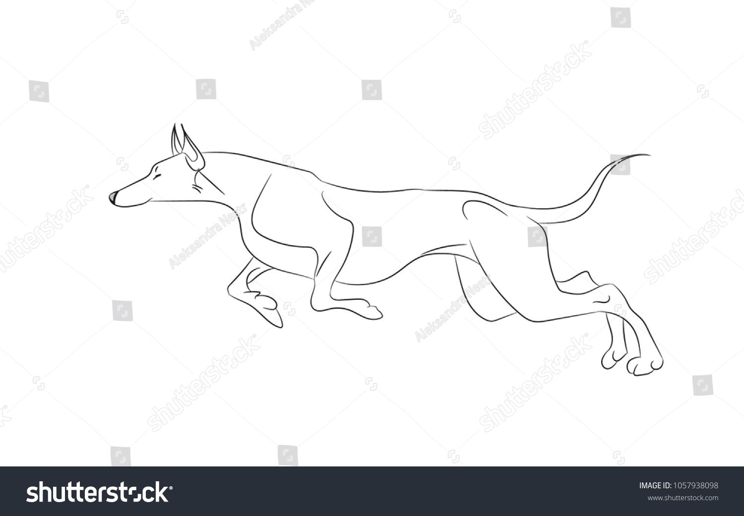 Dog Running Lines Vector White Background Stock Vector (Royalty Free ...