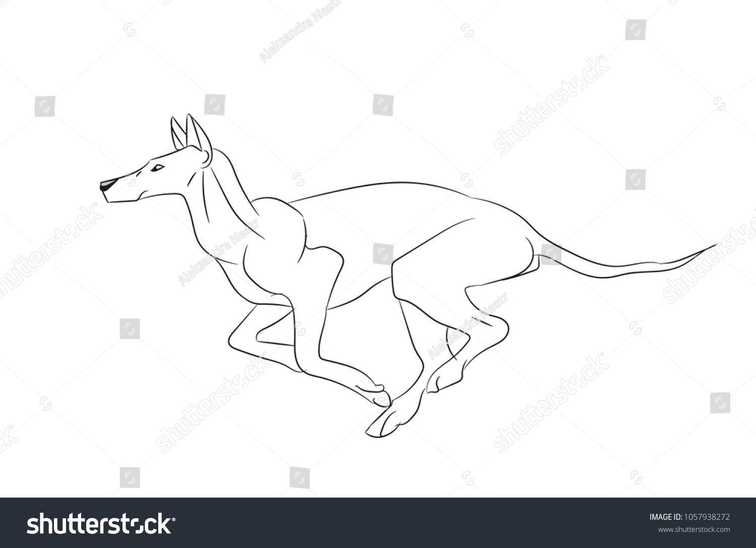 Dog Running Lines Vector White Background Stock Vector (Royalty Free ...