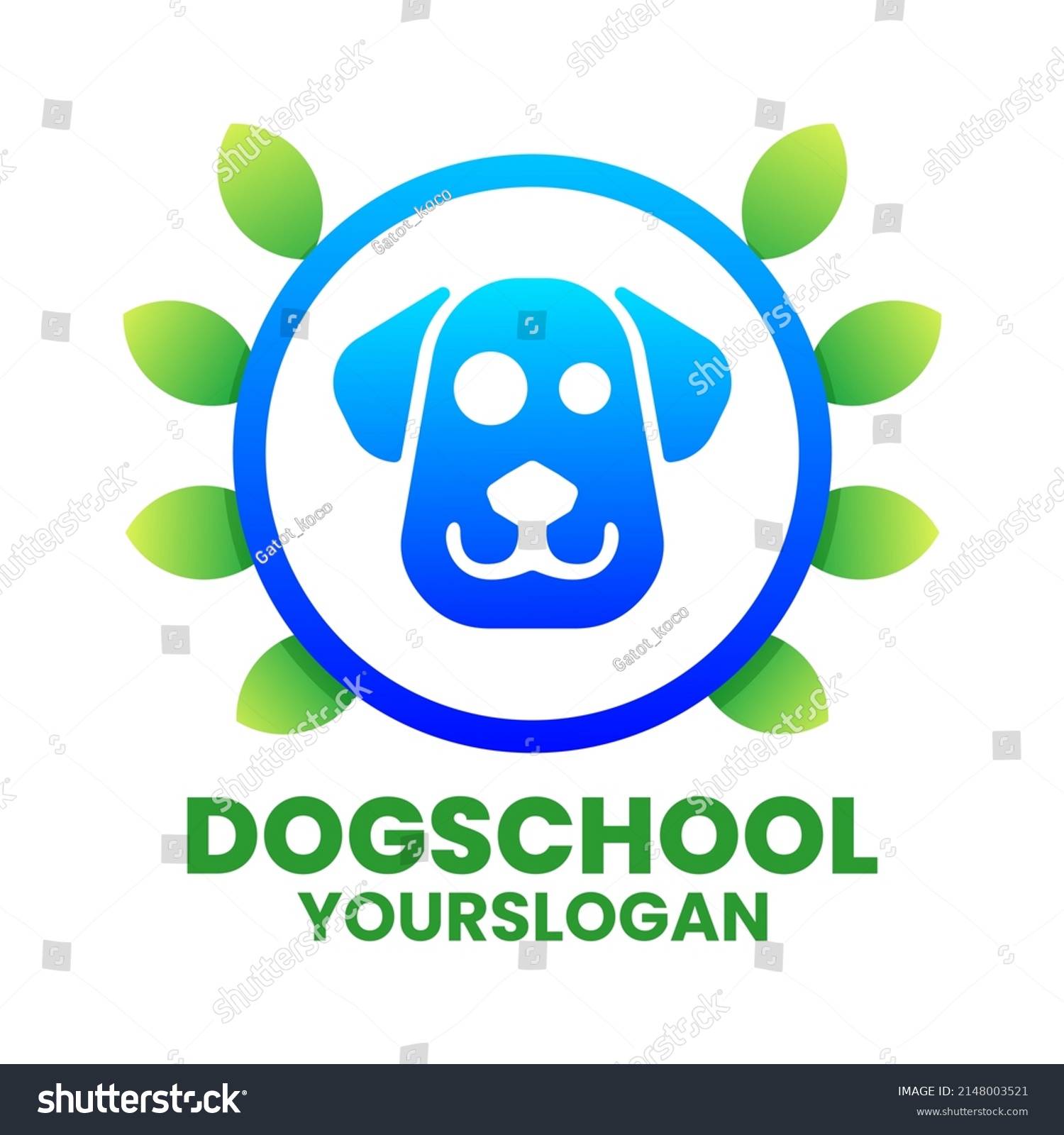 Dog School Gradient Logo Design Stock Vector (Royalty Free) 2148003521 ...