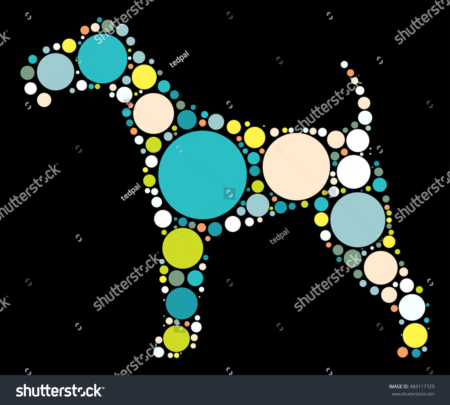 Dog Shape Vector Design By Color Stock Vector (Royalty Free) 484117729