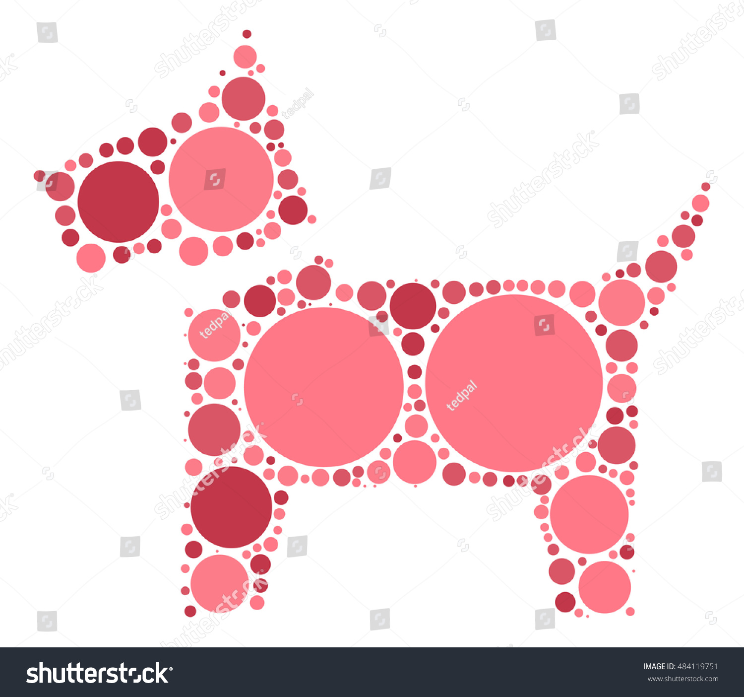 Dog Shape Vector Design By Color Stock Vector (Royalty Free) 484119751 ...