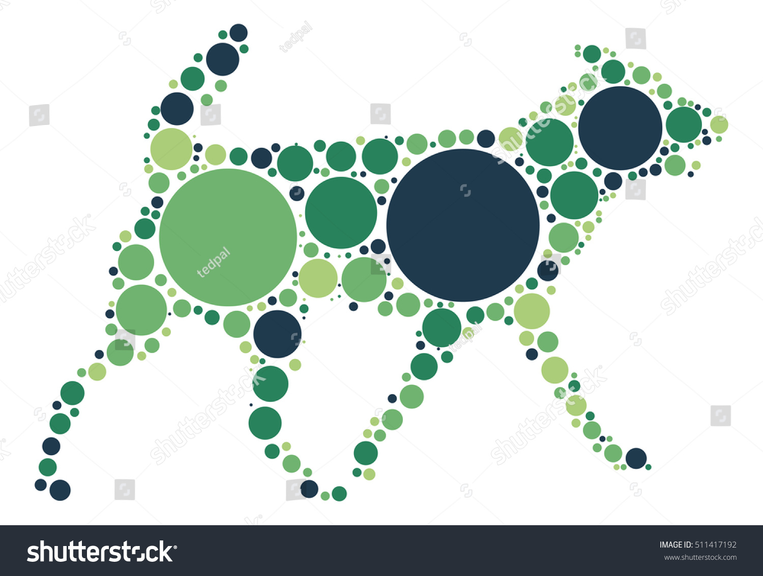 Dog Shape Vector Design By Color Stock Vector (Royalty Free) 511417192 ...