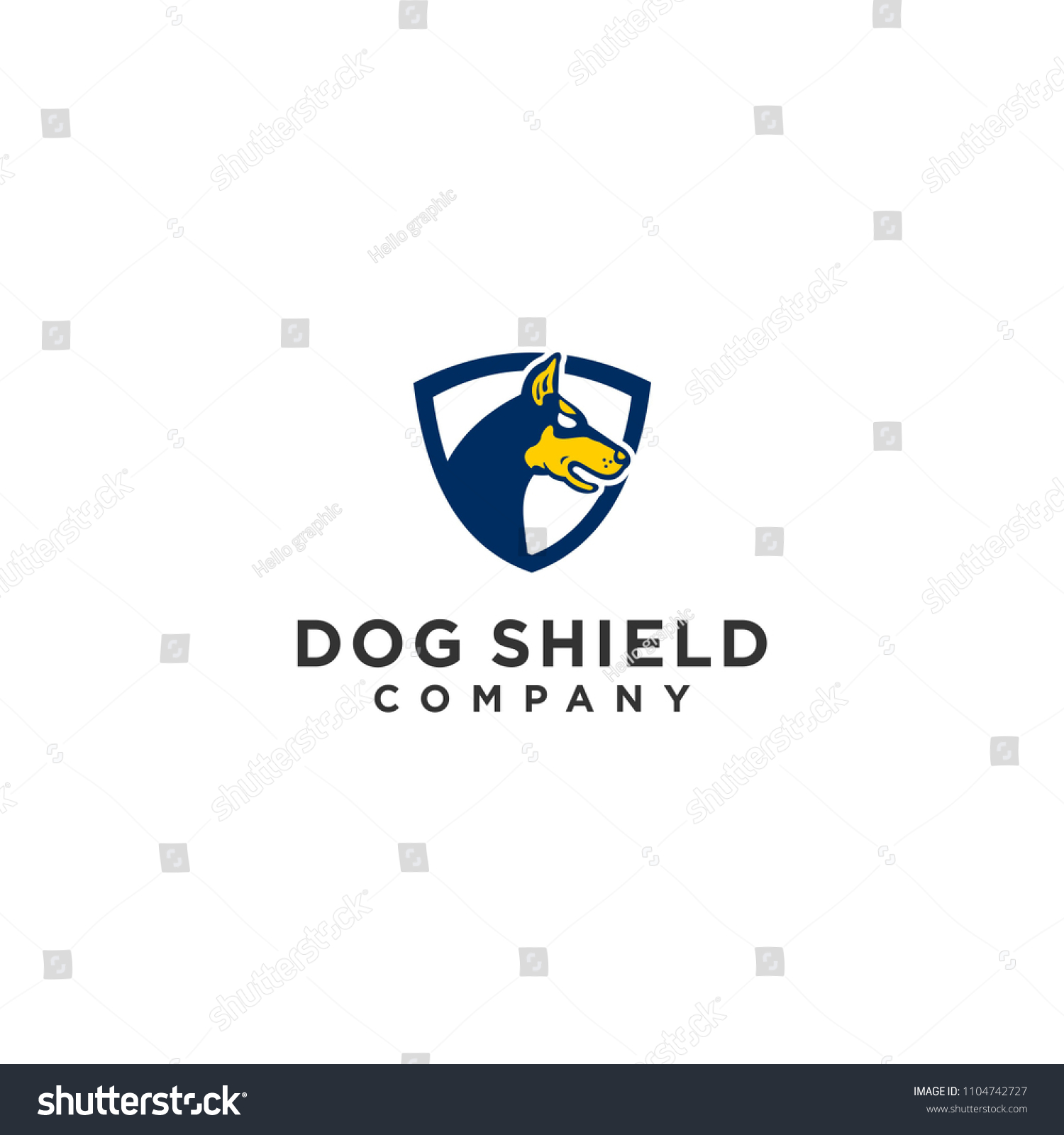 Dog Shield Logo Stock Vector (Royalty Free) 1104742727