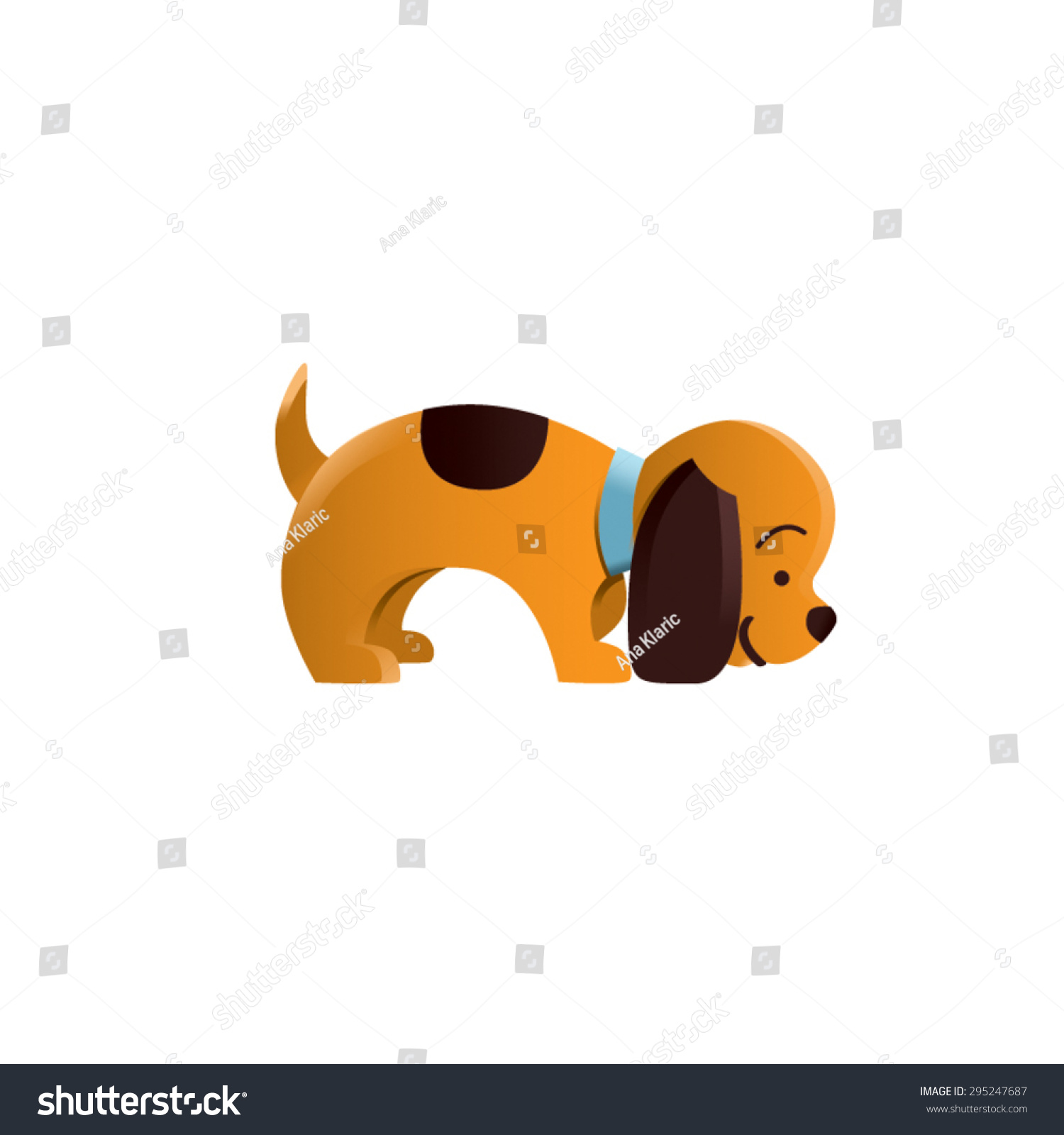 Dog Sniffing Stock Vector (Royalty Free) 295247687