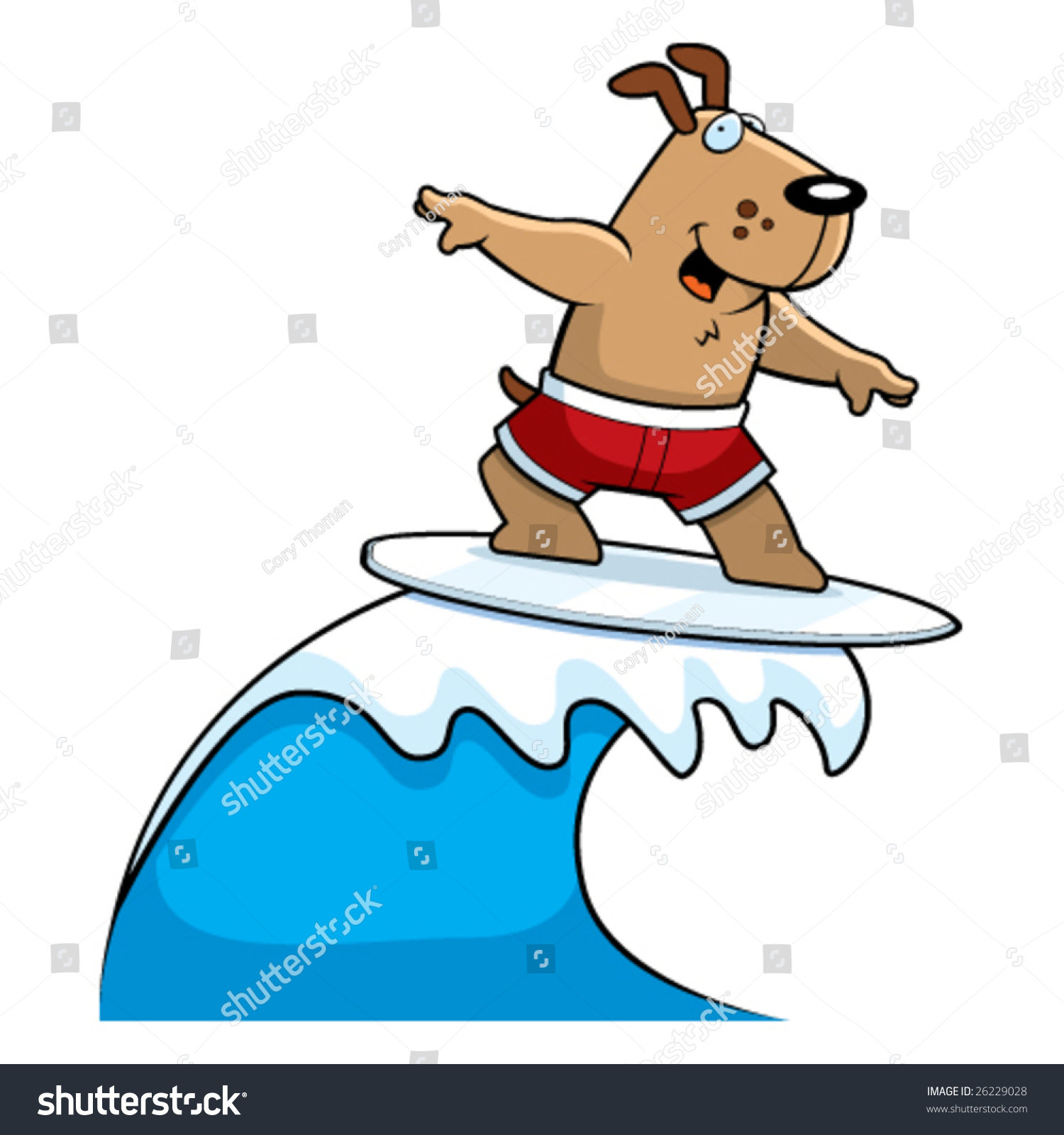 Dog Surfing Stock Vector (Royalty Free) 26229028