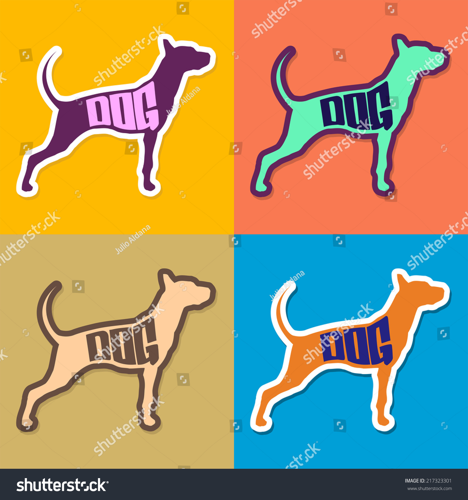 Dog Text Inside Dog Silhouette Vector Stock Vector (Royalty Free ...