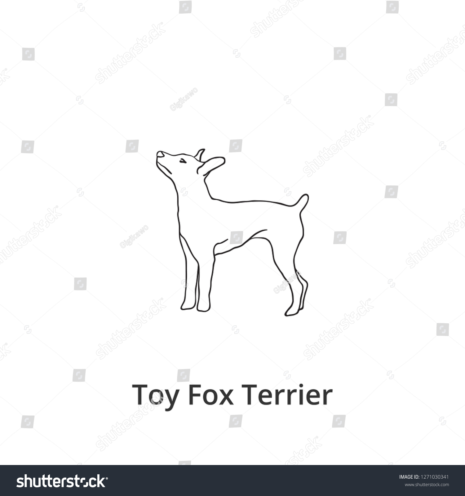Dog Vector Outline Illustration Stock Vector (Royalty Free) 1271030341