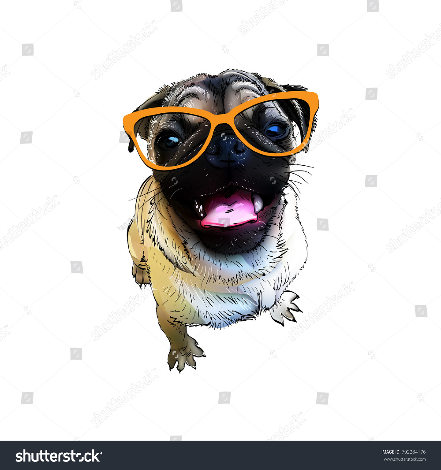 Dog Vector Pug Head Avatar Stock Vector (Royalty Free) 792284176 ...