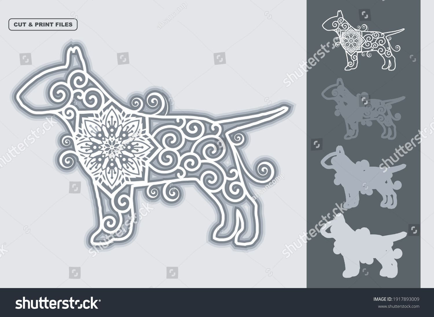 Dog Vector Svg 3d Layered Eps Stock Vector (Royalty Free) 1917893009 ...