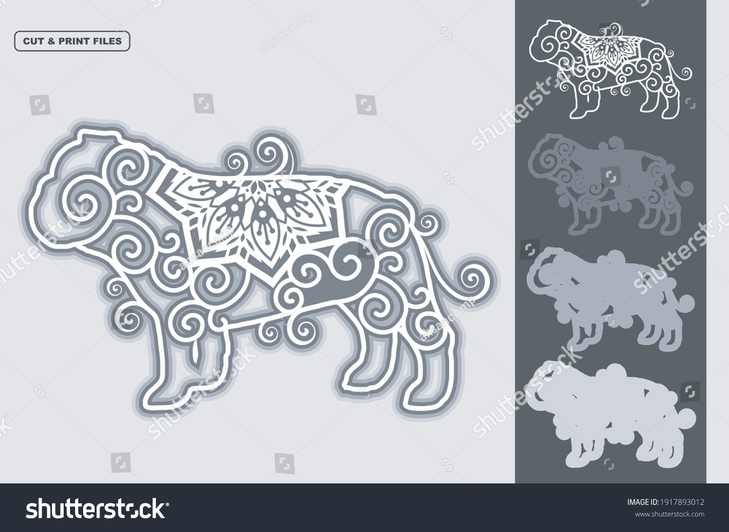 Dog Vector Svg 3d Layered Eps Stock Vector (Royalty Free) 1917893012 ...