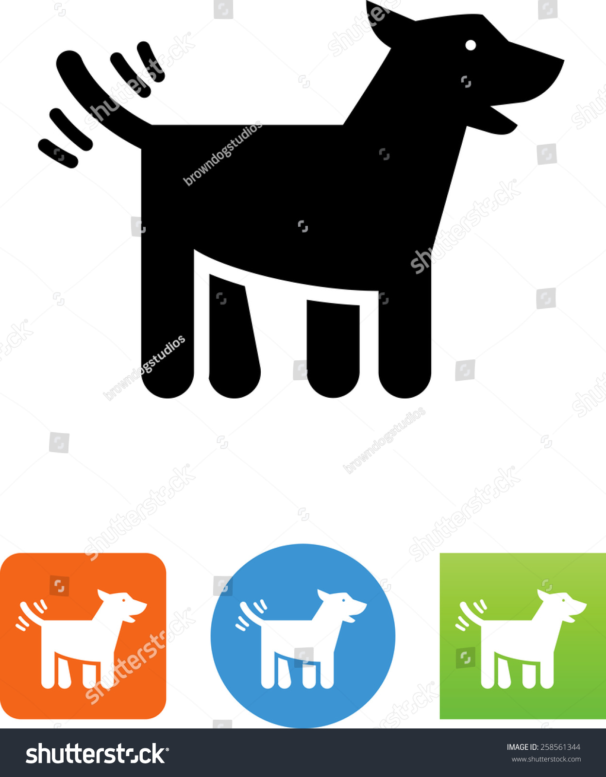 Dog Wagging Tail Icon Stock Vector 258561344 - Shutterstock