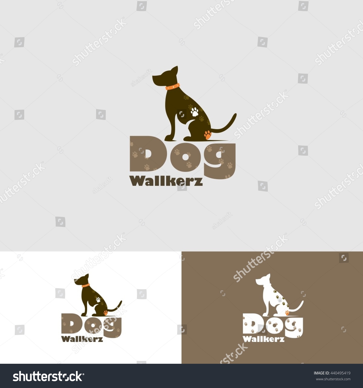 Dog Walker Logo Design Template Stock Vector (Royalty Free) 440495419 ...