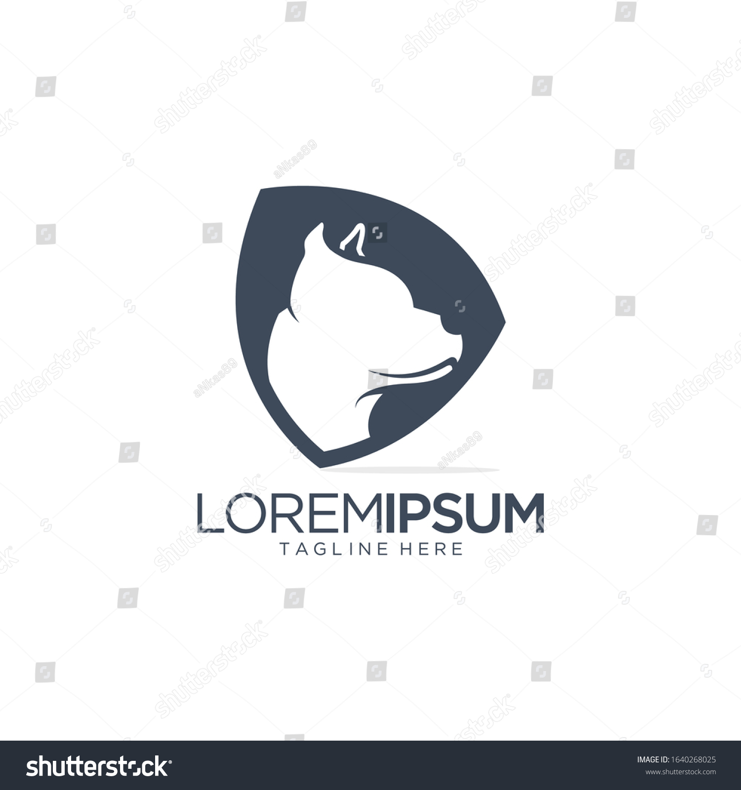Dog Shield Logo Vector Template Stock Vector (Royalty Free) 1640268025