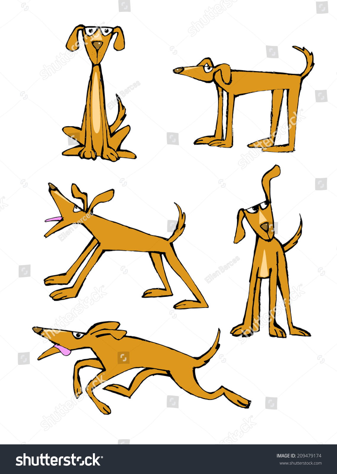 Dogs Action Stock Vector (Royalty Free) 209479174