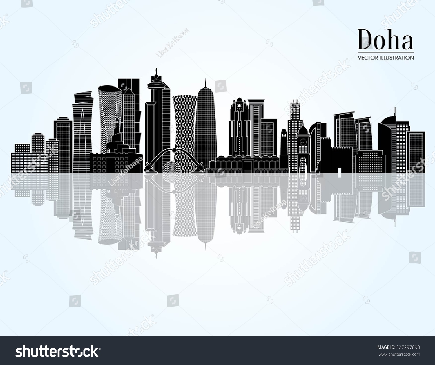 Doha Detailed Skyline Vector Illustration Stock Vector (Royalty Free ...