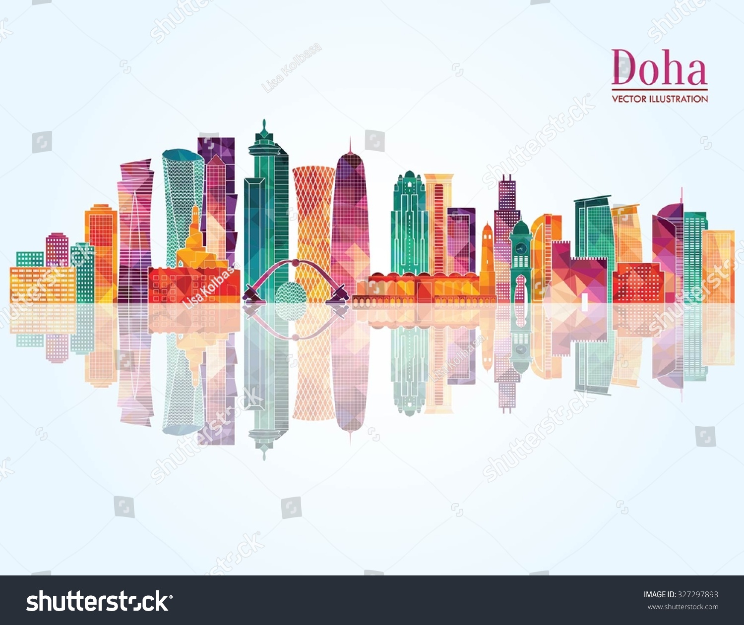 Doha Detailed Skyline. Vector Illustration - 327297893 : Shutterstock