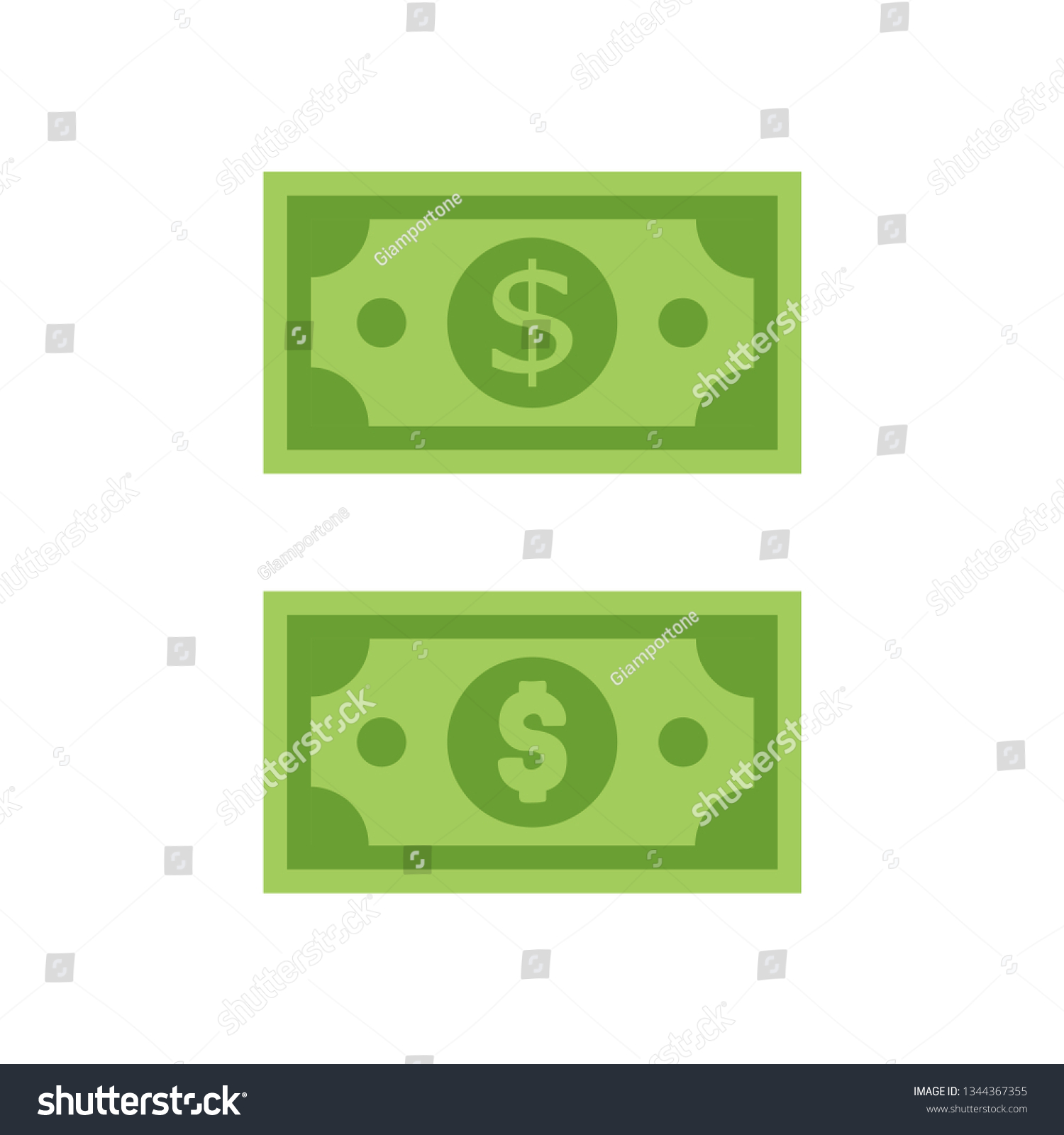 Dollar Bill Vector Icons Flat Illustration Stock Vector (Royalty Free ...