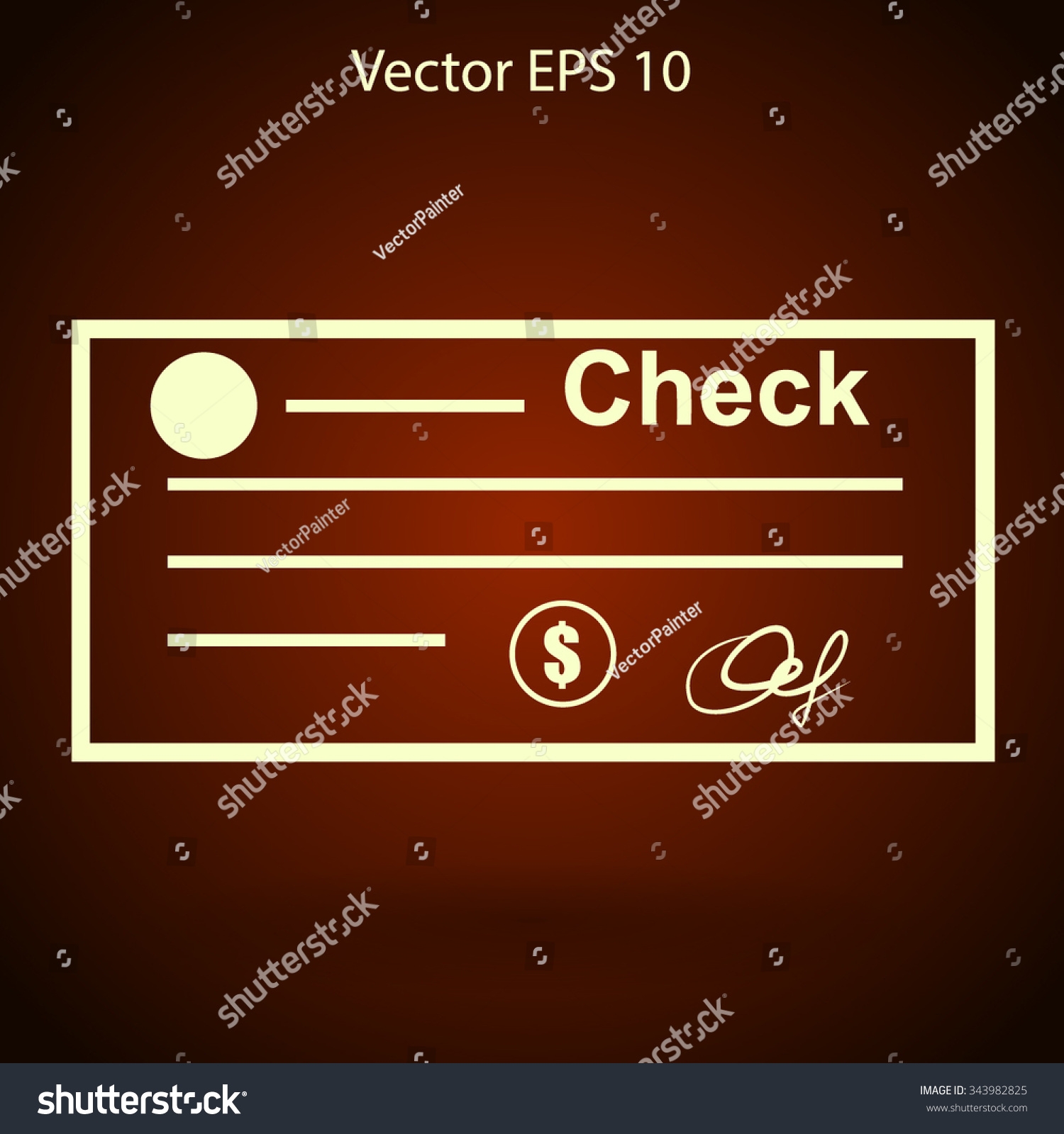 Dollar Check Vector Illustration Stock Vector (Royalty Free) 343982825 ...