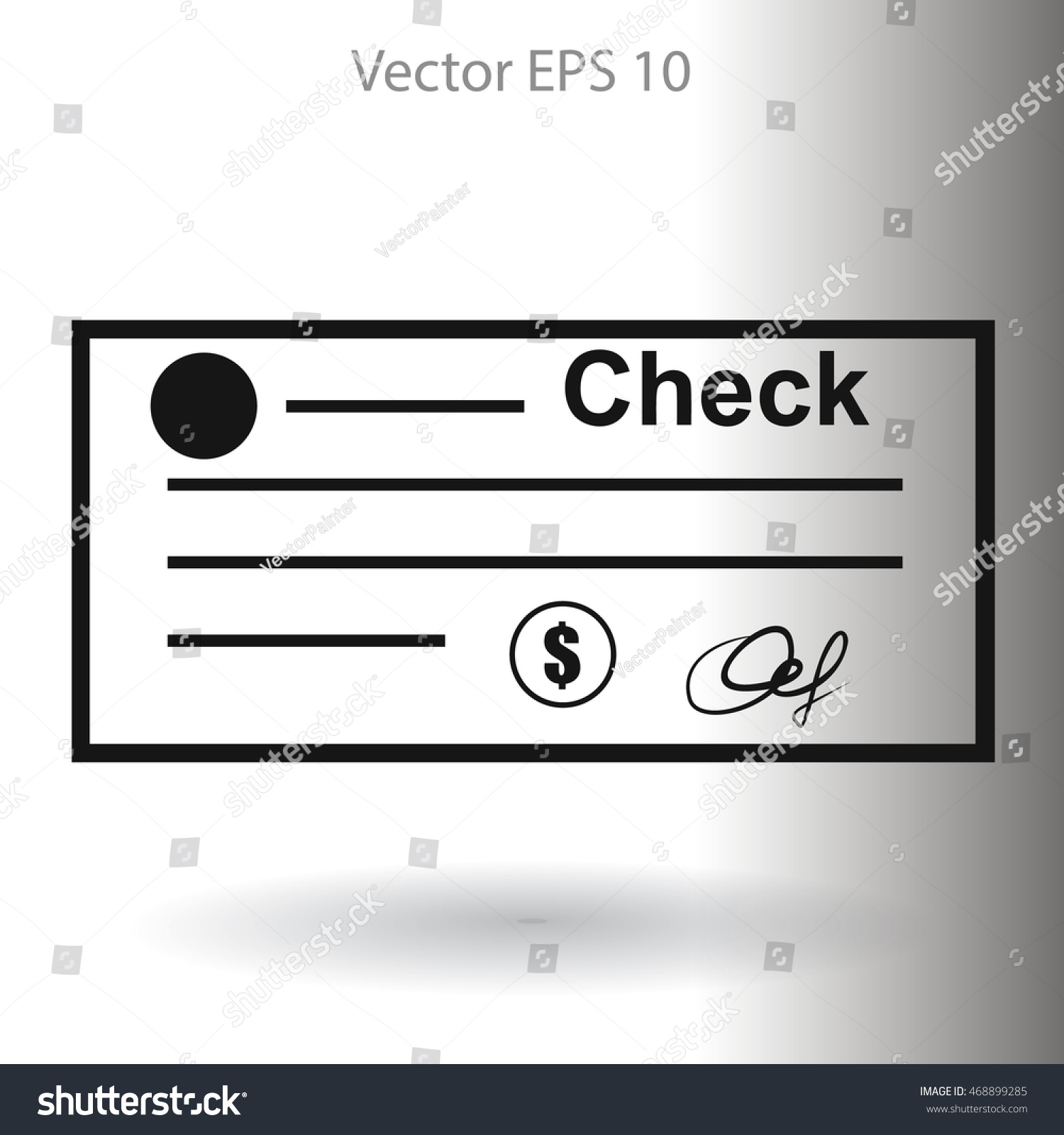 Dollar Check Vector Illustration Stock Vector (Royalty Free) 468899285 ...
