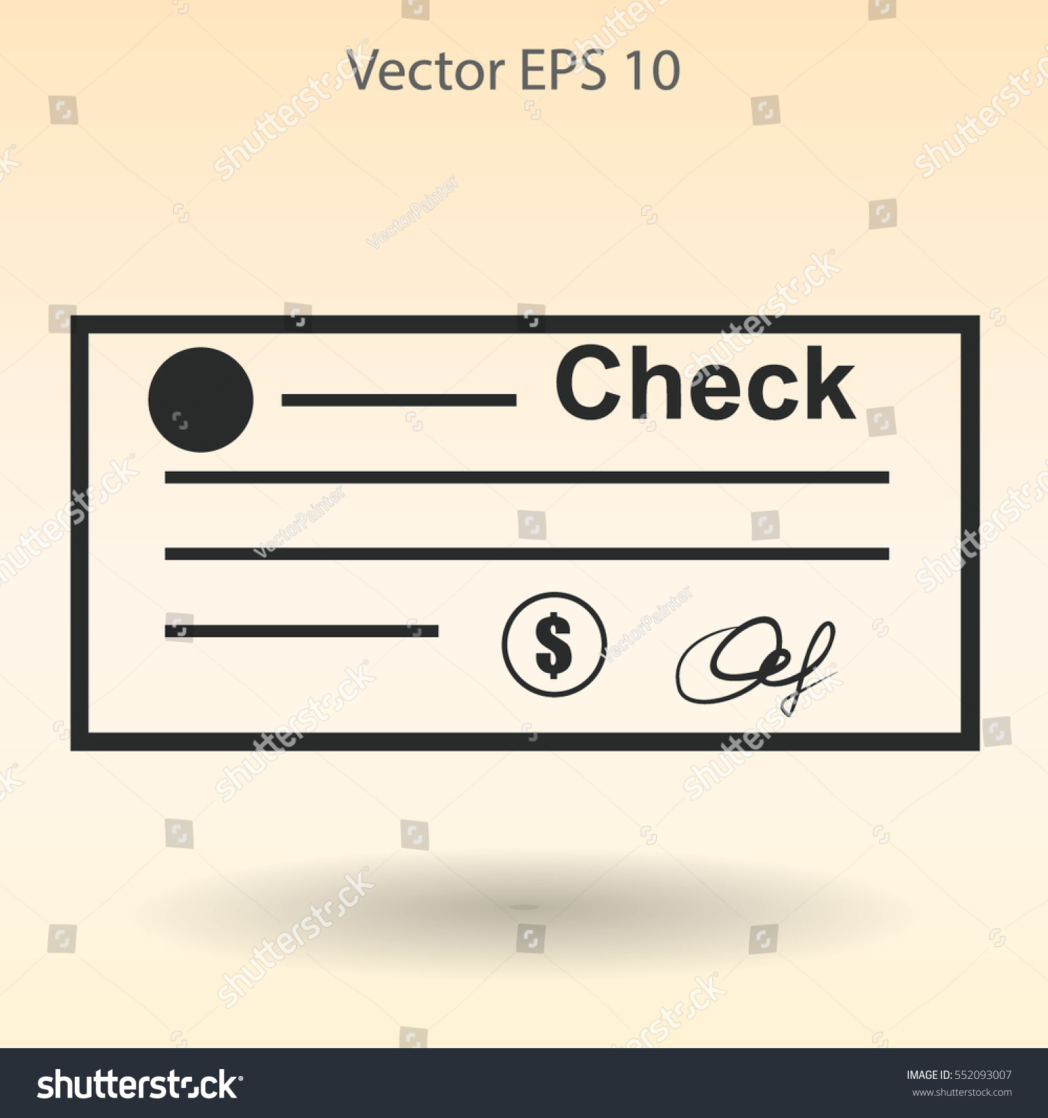 Dollar Check Vector Illustration Stock Vector (Royalty Free) 552093007 ...