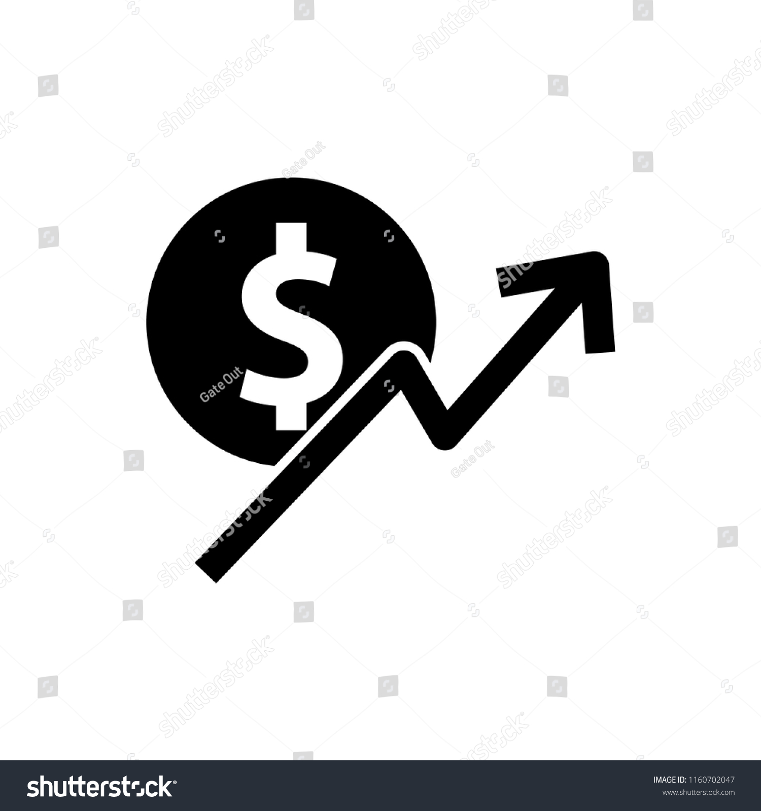 Dollar Growth Icon Stock Vector (Royalty Free) 1160702047 | Shutterstock