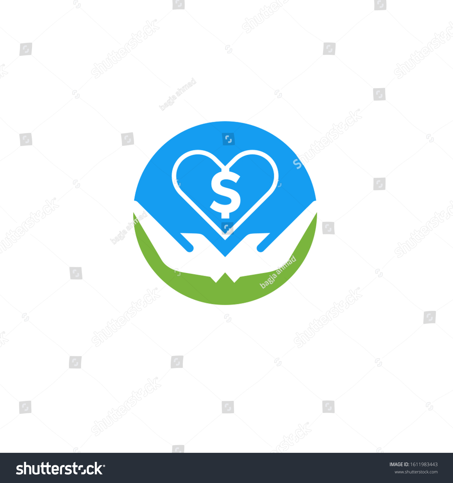 Dollar Hand Logo Design Simple Modern Stock Vector (Royalty Free ...