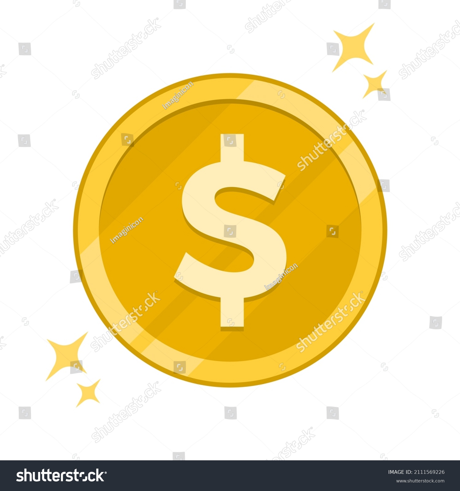 Dollar Money Coin Flat Design Vector Stock Vector (Royalty Free ...