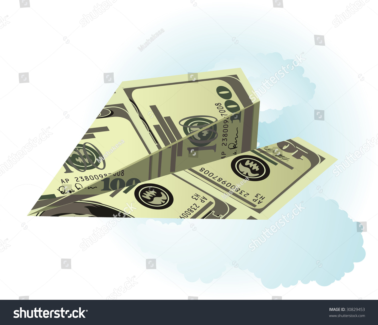 Dollar Plane Sky Vector Stock Vector (Royalty Free) 30829453 | Shutterstock