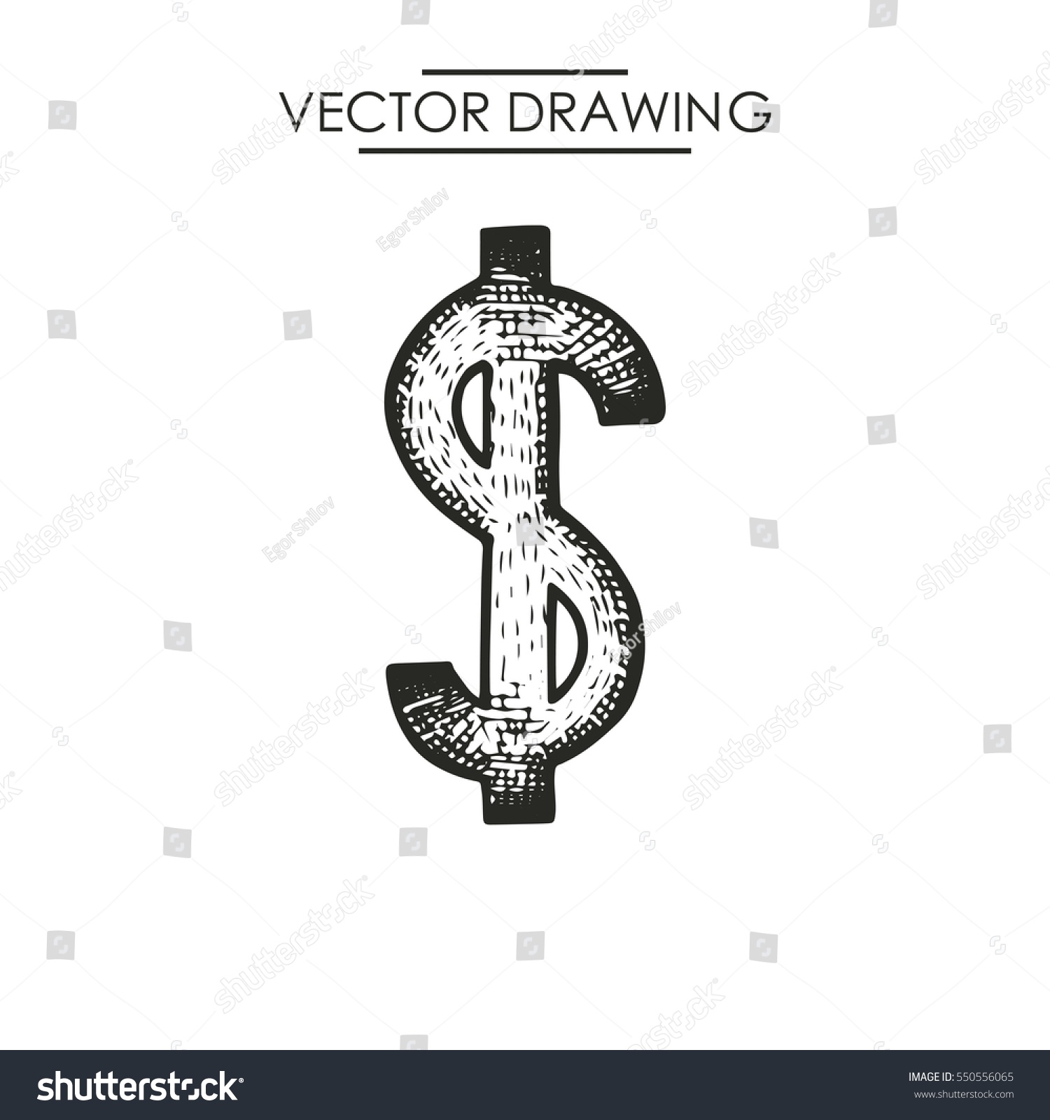 Dollar Sign Drawing Vector Illustration Stock Vector (Royalty Free ...