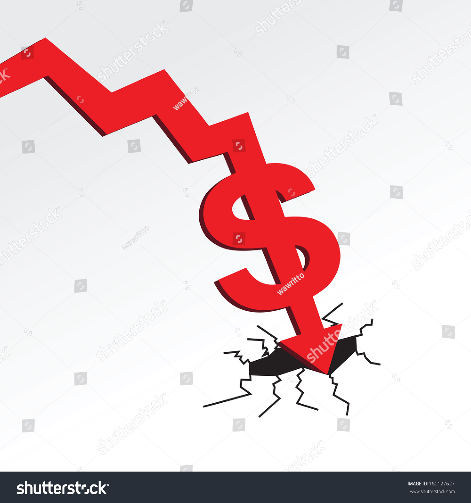 Dollar Sign Arrow Down Vector Illustration Stock Vector (Royalty Free ...