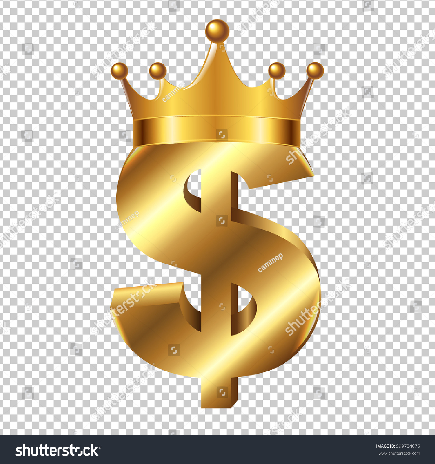 Dollar Sign Crown Gradient Mesh Vector Stock Vector (Royalty Free ...