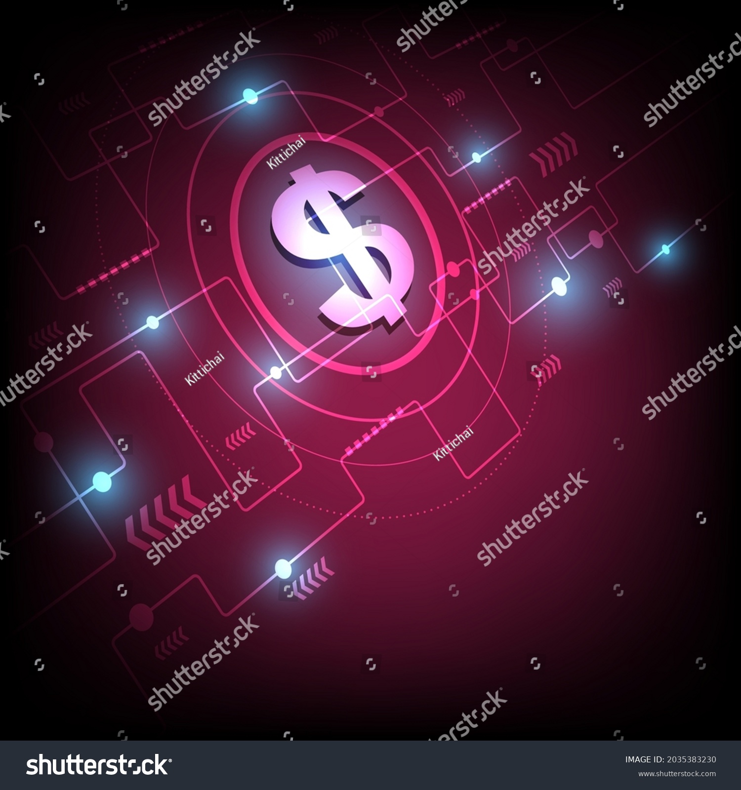 Dollar Signs Abstract Technology Background Vector Stock Vector ...