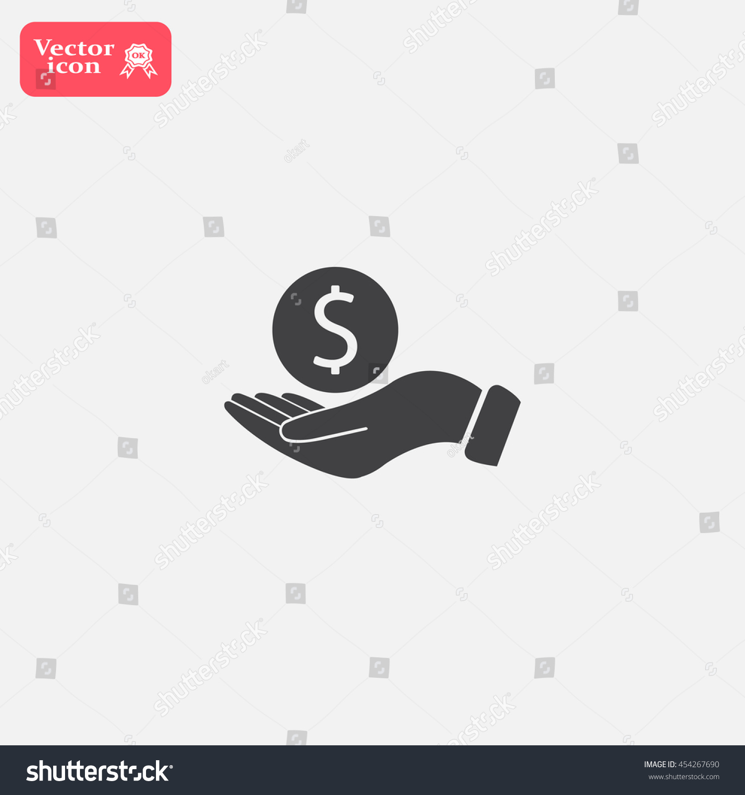 Dollar Hand Icon Stock Vector (Royalty Free) 454267690 | Shutterstock