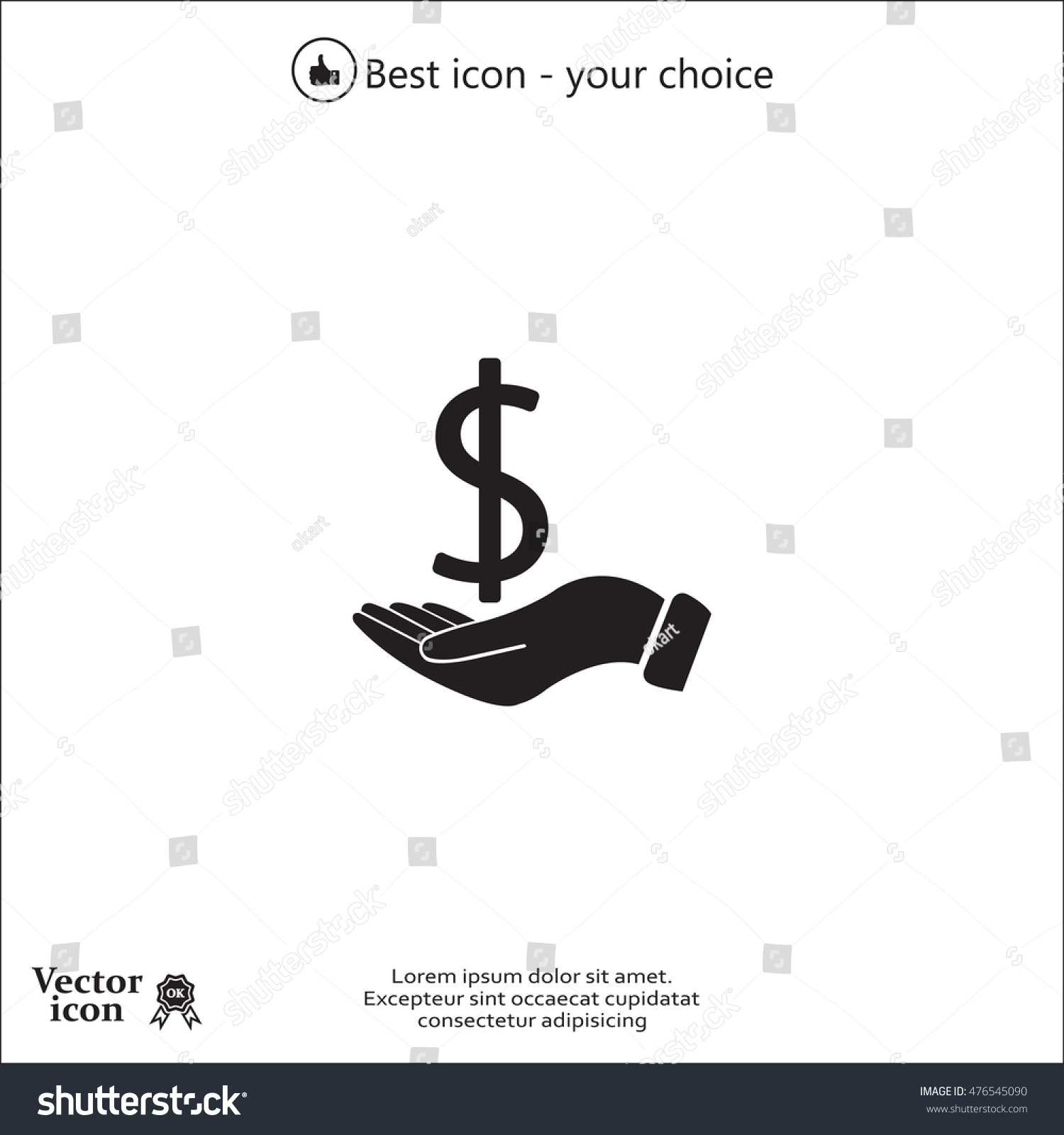 Dollar Hand Icon Stock Vector (Royalty Free) 476545090