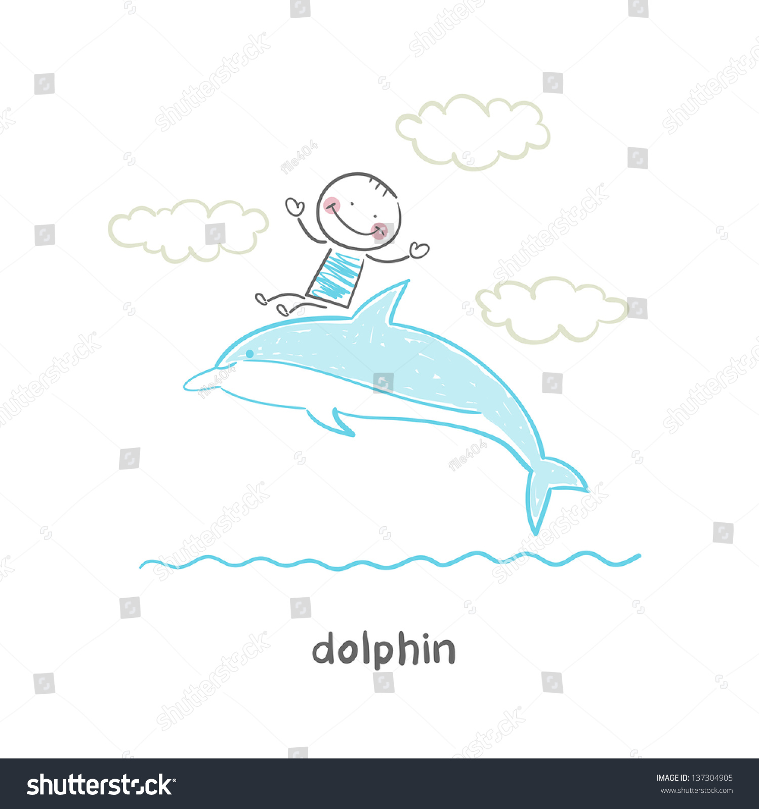 Dolphin Man Stock Vector (Royalty Free) 137304905