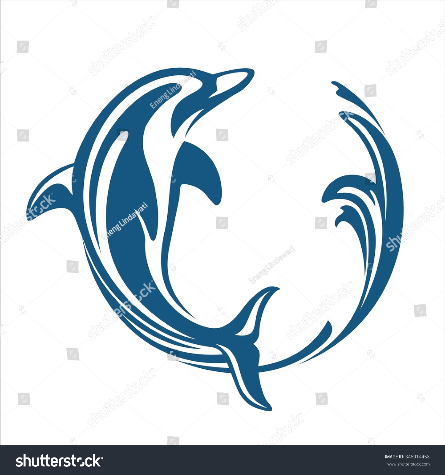 Dolphin Circle Water: vector de stock (libre de regalías) 346914458 ...