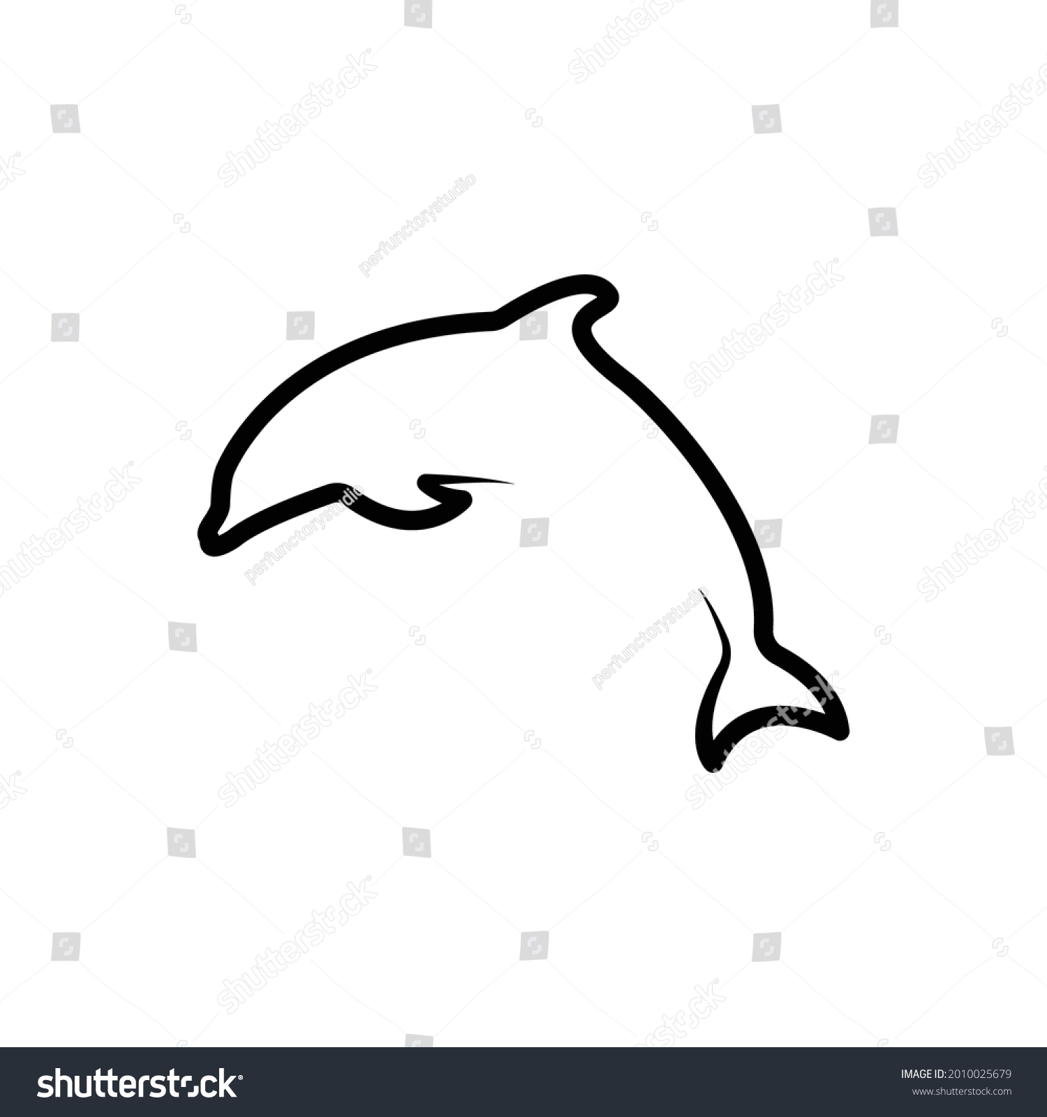 Dolphin Icon Line Art Vector Stock Vector (Royalty Free) 2010025679 ...