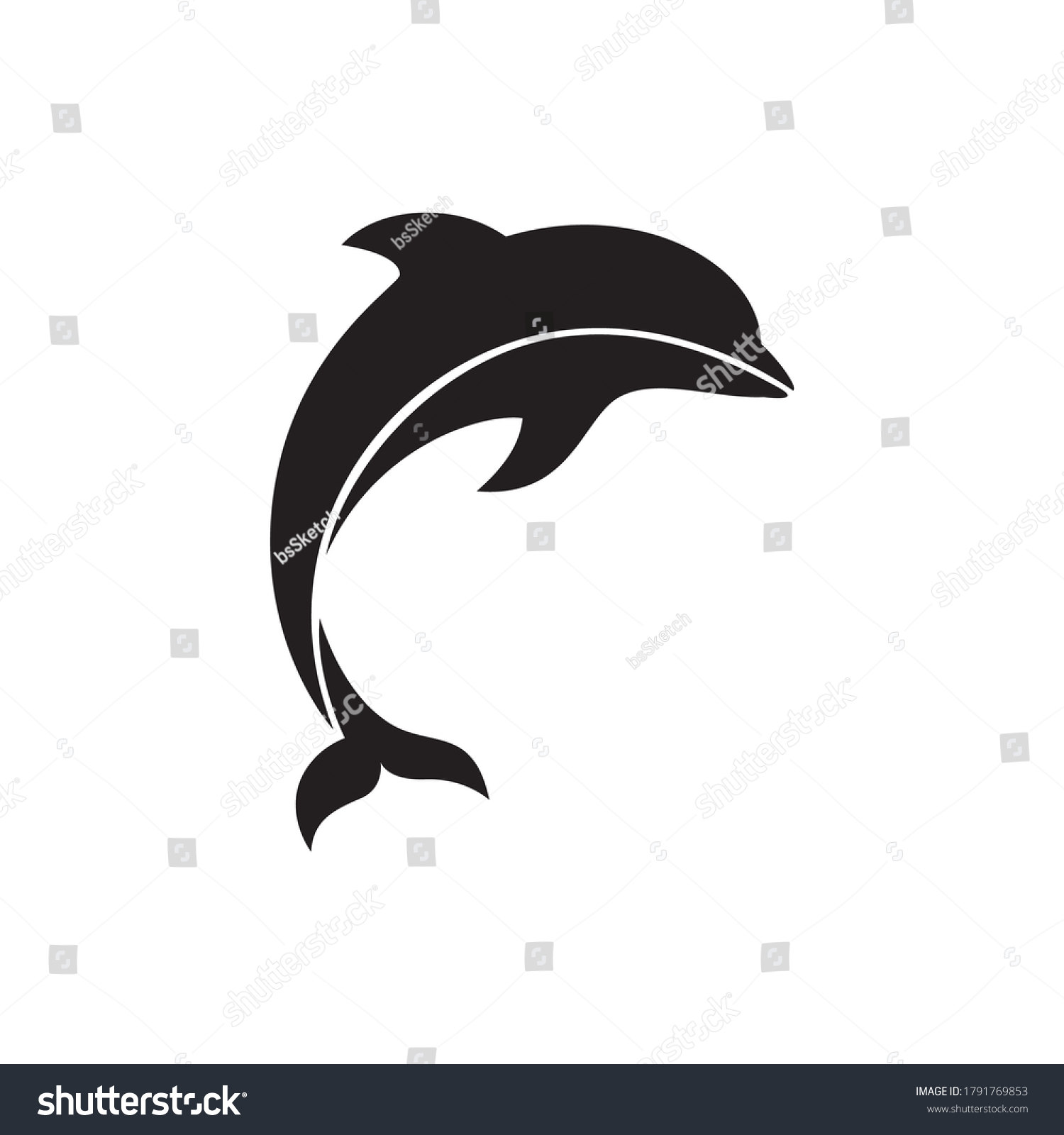 Dolphin Icon Vector Diving Logo Design Stock Vector (Royalty Free ...