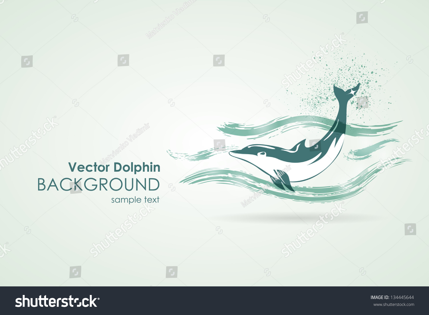 Dolphin Water Splash Vector Background Stock Vector (Royalty Free ...