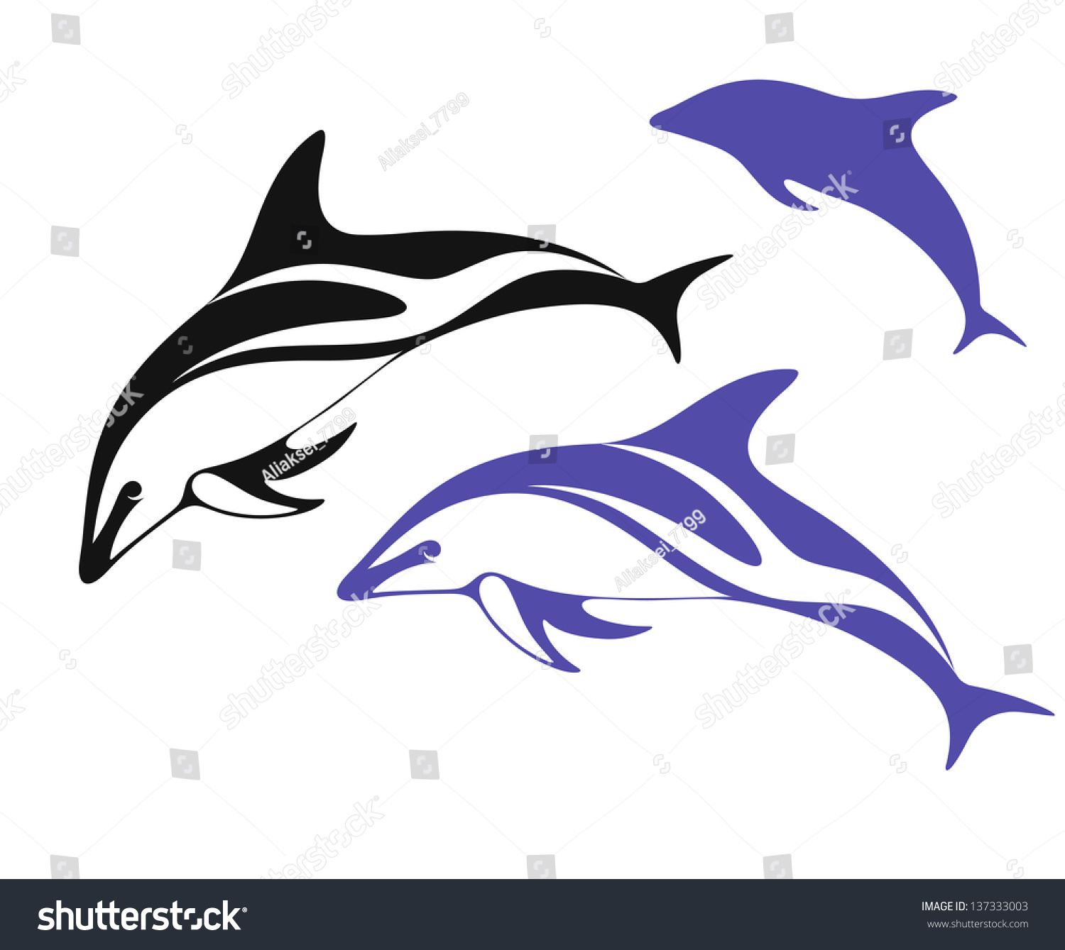 Dolphin Isolated Animals On White Background: Vector có sẵn (miễn phí ...