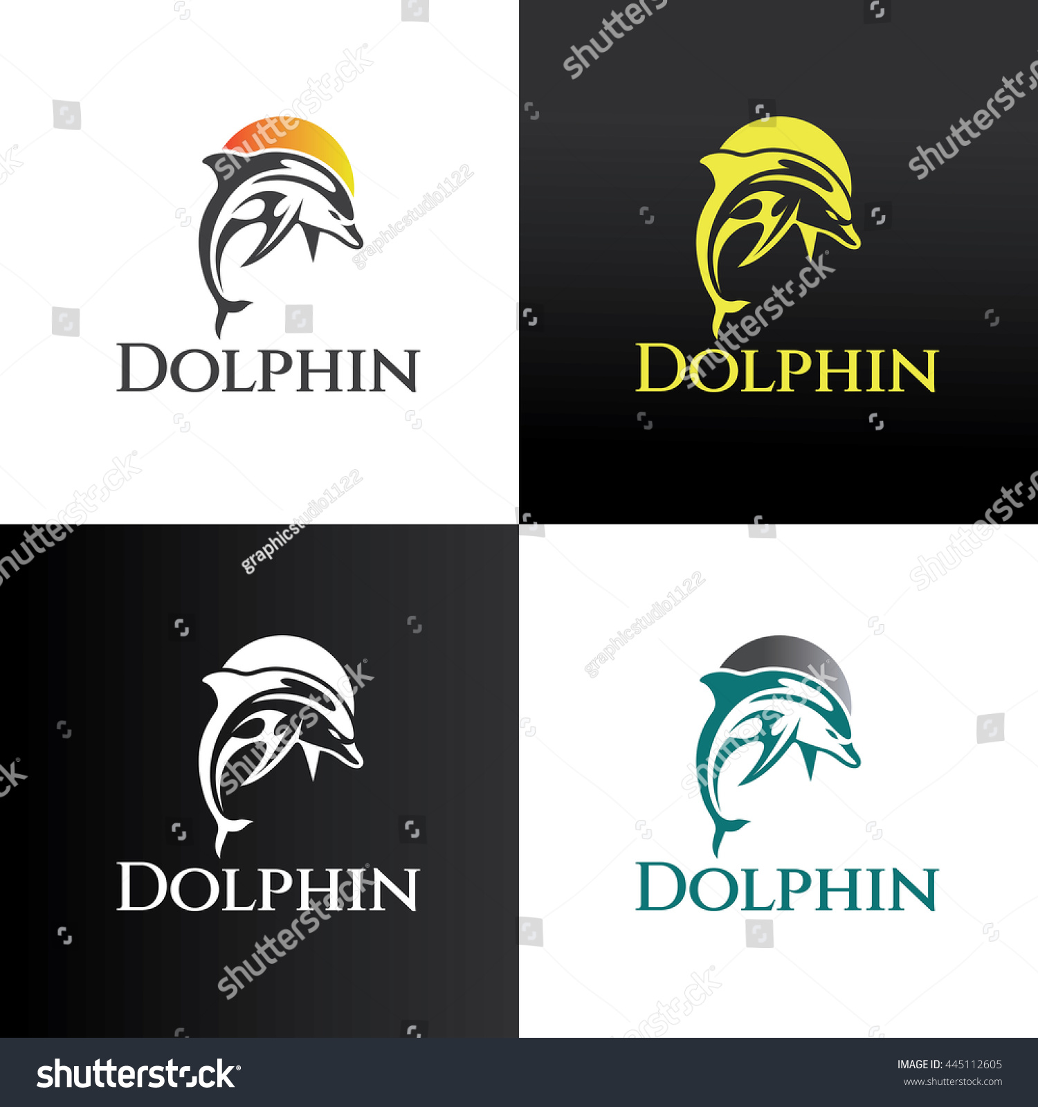 Dolphin Logo Design Template Vector Illustration Stock Vector (Royalty ...