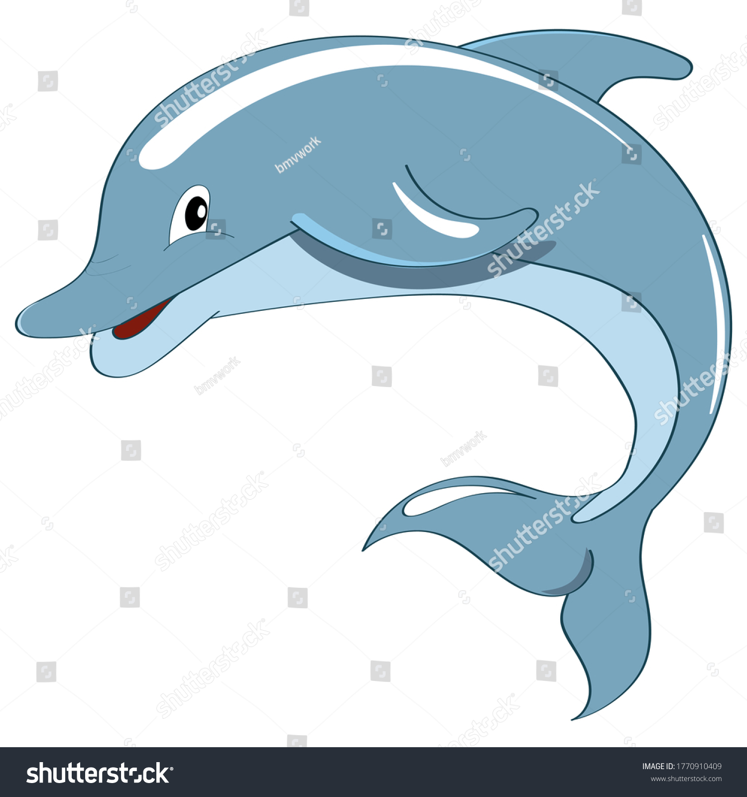Dolphin Vector Illustration Cartoon Character Stock Vector (Royalty ...