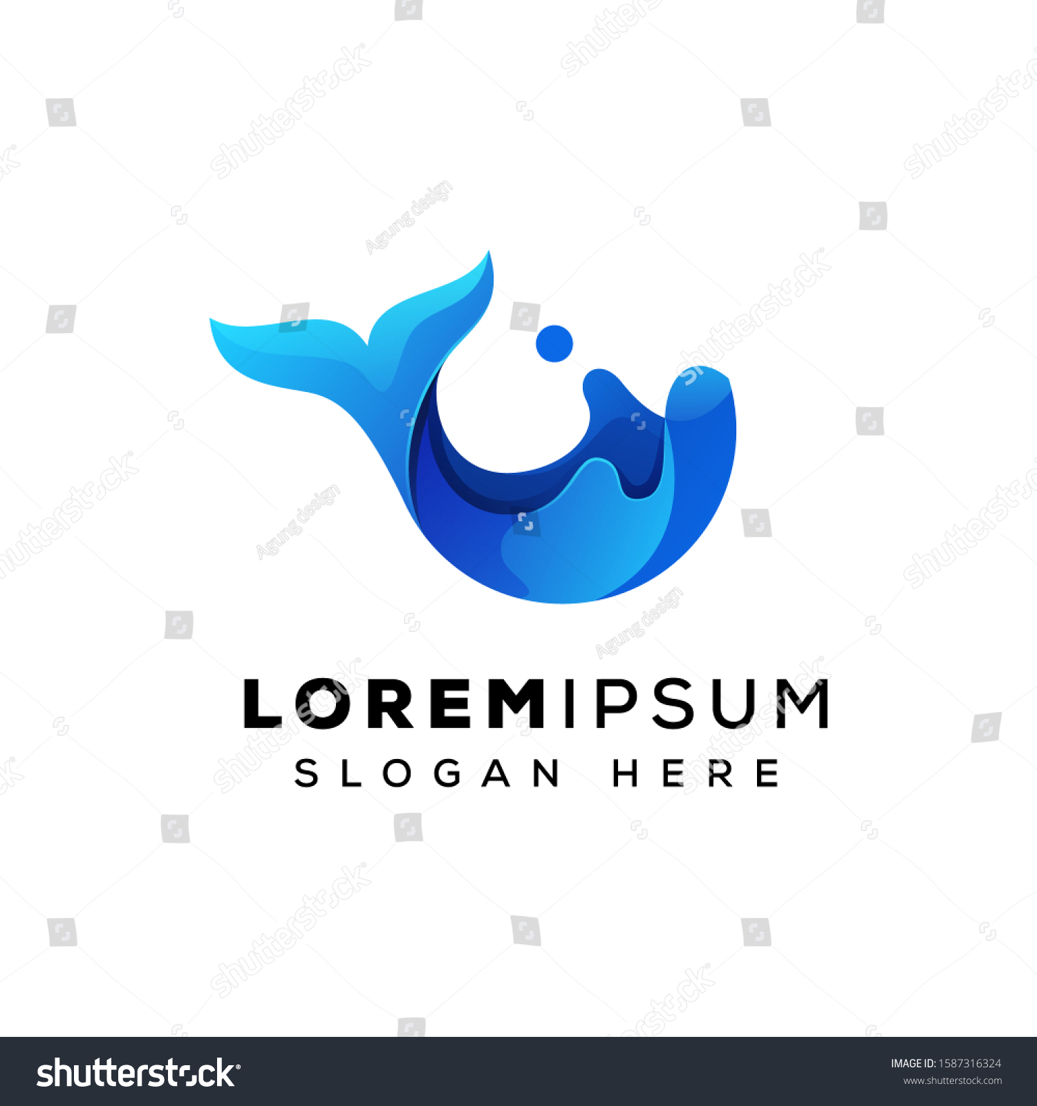 Dolphin Wave Water Logo Concept Vector Stock Vector (Royalty Free ...