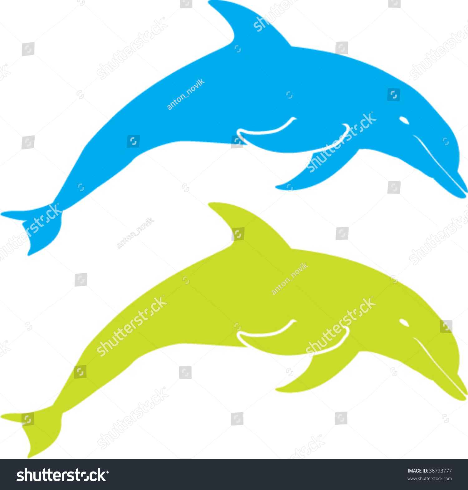 Dolphins Colors Stock Vector (Royalty Free) 36793777