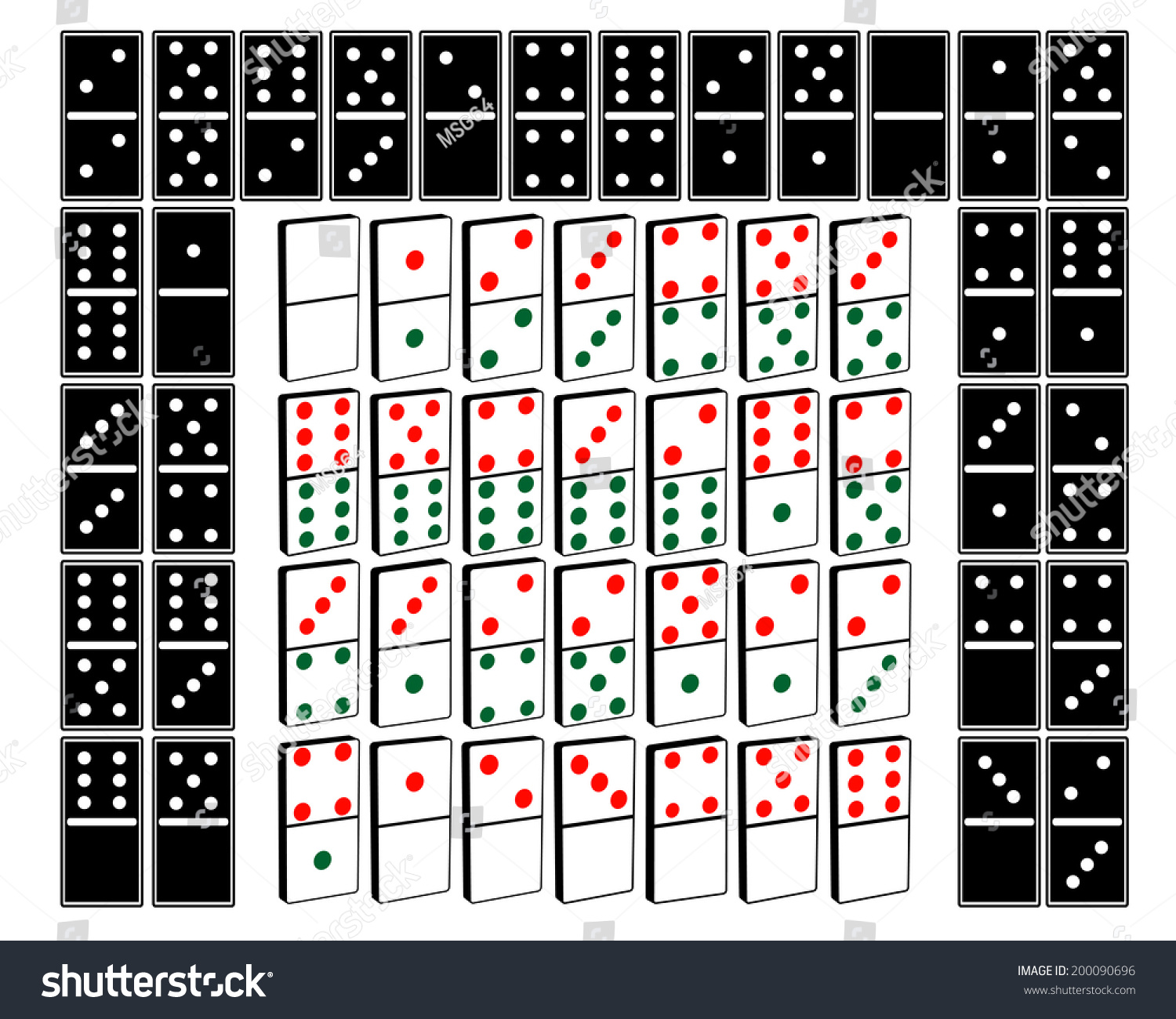 Domino Games Different Types On White Stock Vector (Royalty Free) 200090696